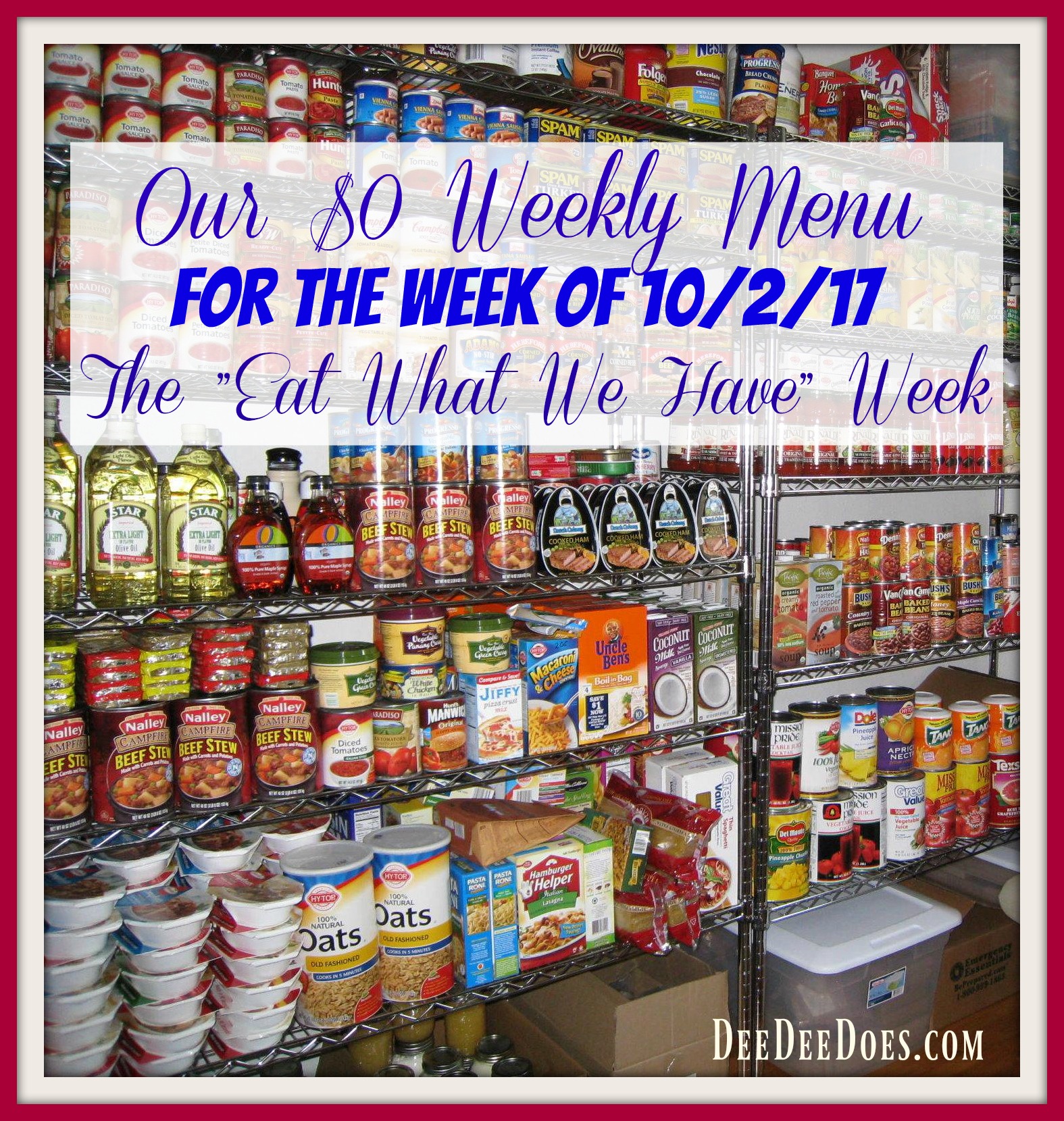 Our $0 Weekly Menu The Eat From Pantry & Freezer Week