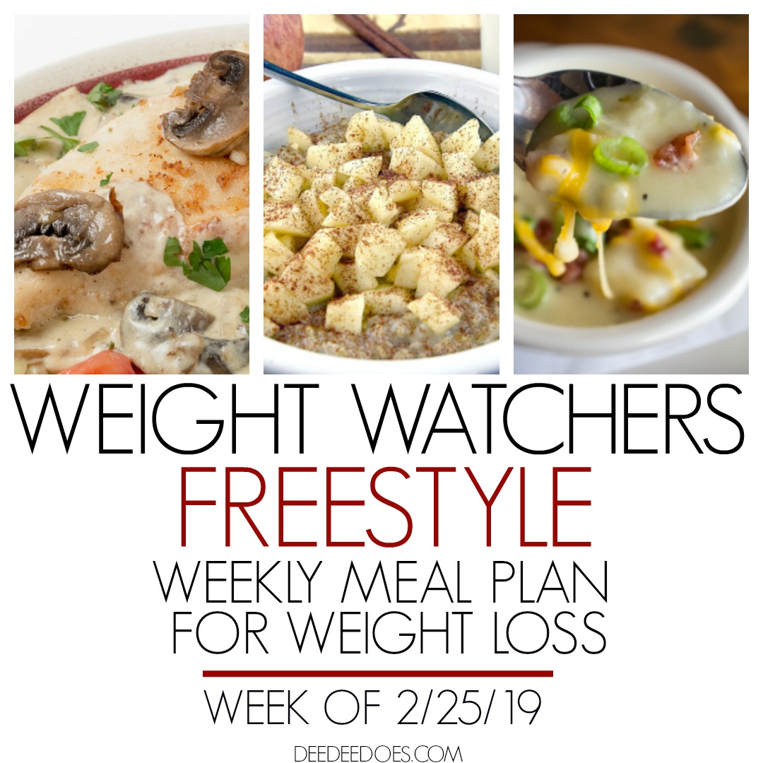 Weight Watchers Freestyle Weekly Meal Plan Weight Loss Week 2/25/19