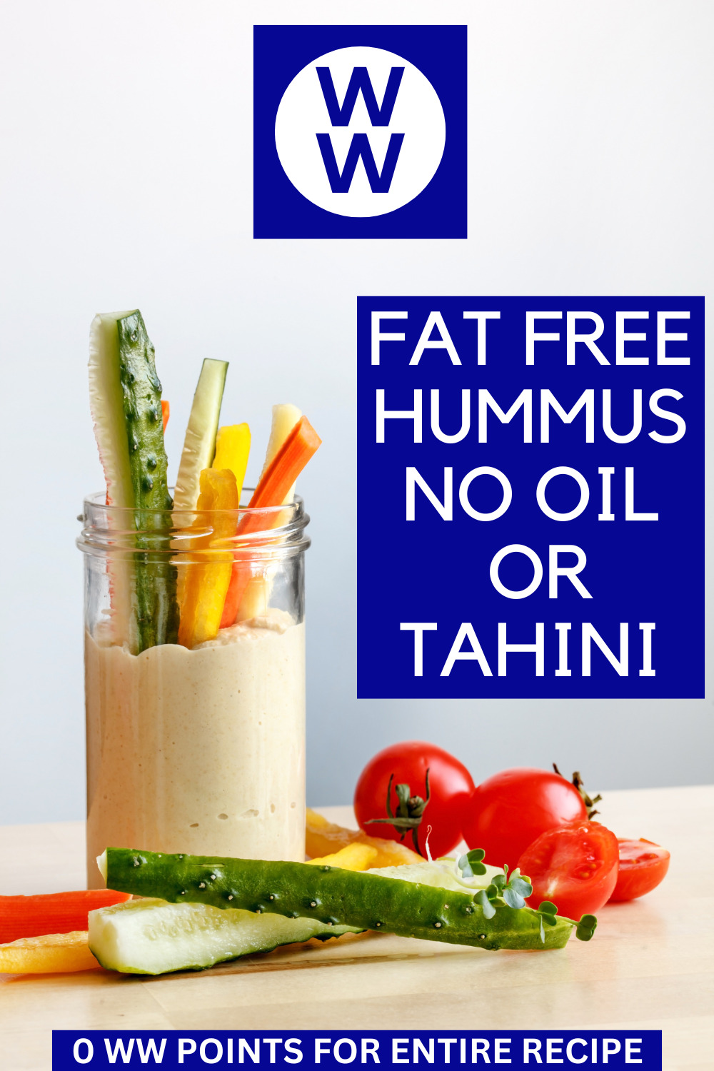 Healthy Fat Free Hummus Recipe without Oil or Tahini in 10 Minutes