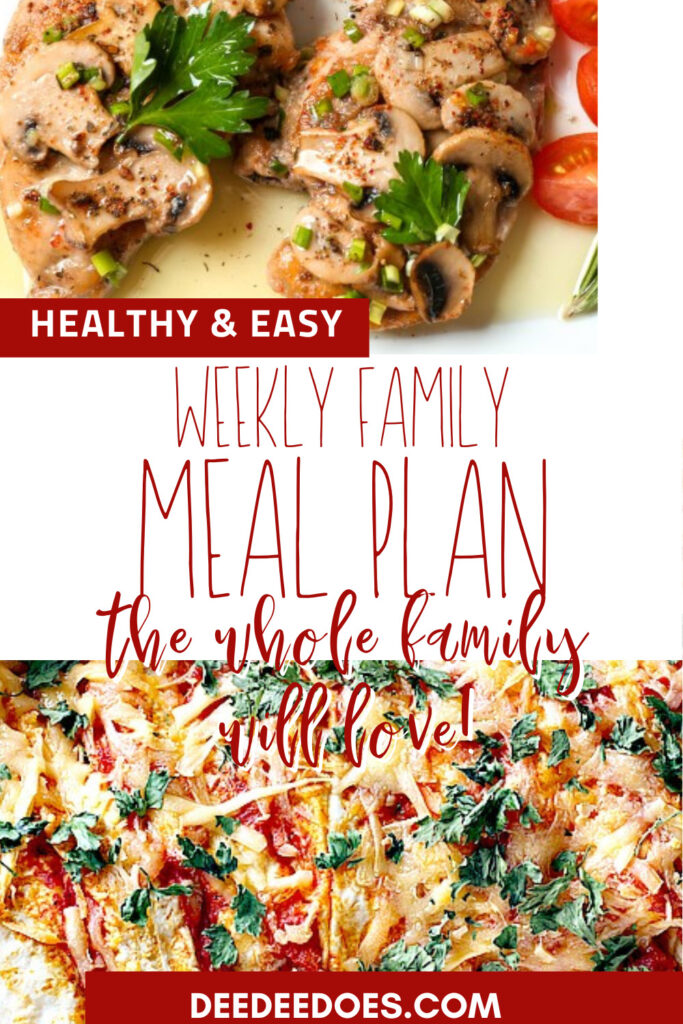 Easy Healthy Weekly Family Meal Plan (Week of 8/14/23)