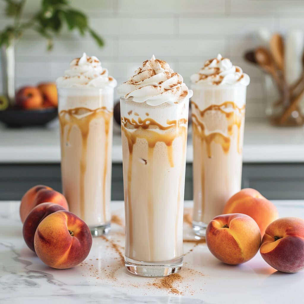 Peach Cobbler Frappuccino Recipe | Starbucks Secret Menu Drinks | Peach ...