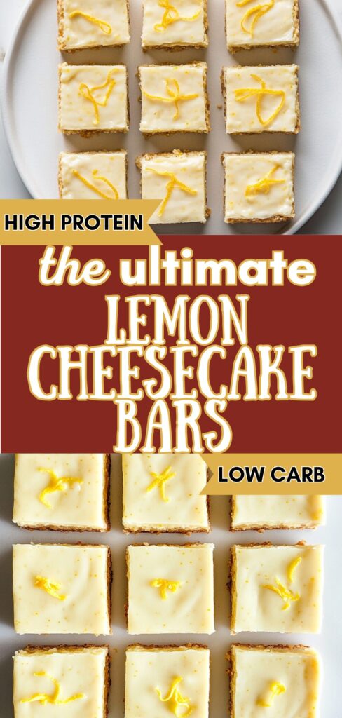 Lemon Cheesecake Protein Bars | High Protein Low Carb Dessert Recipe