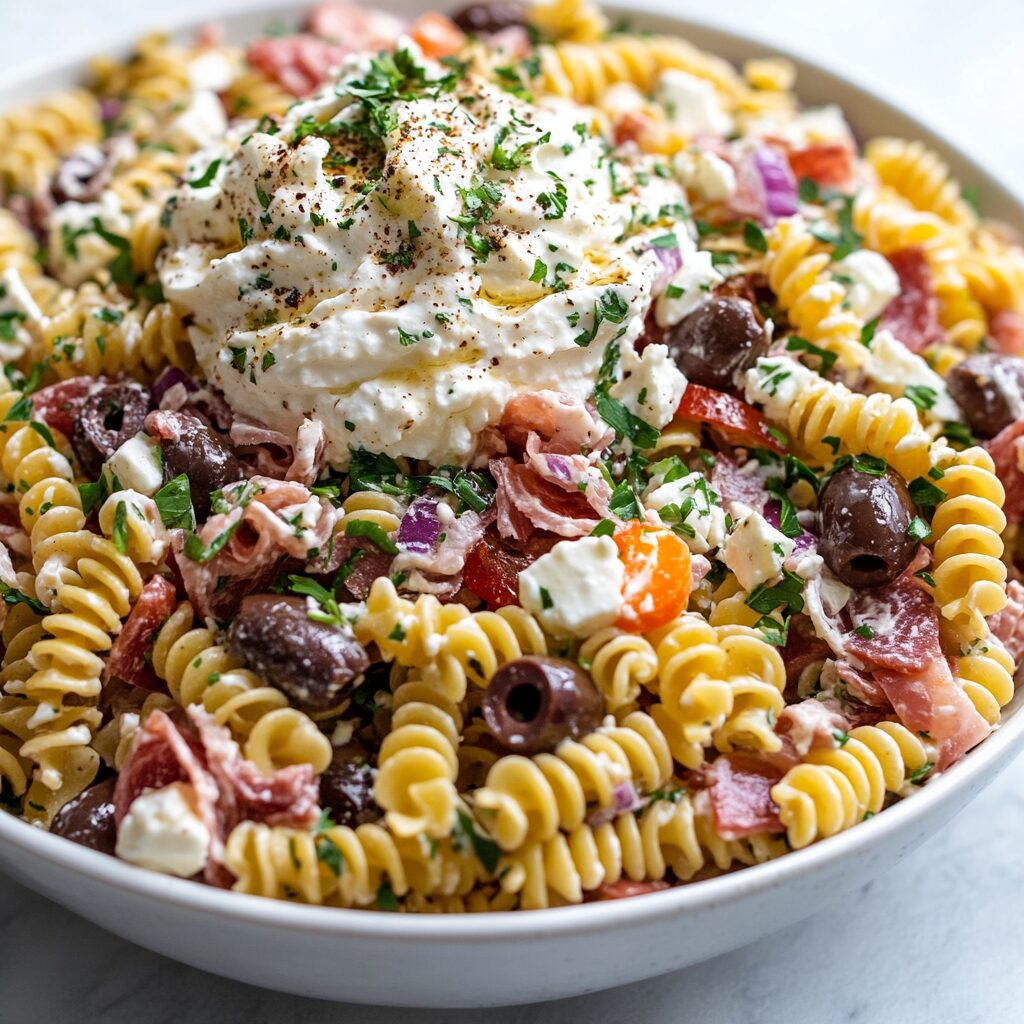 Ultimate Protein-Packed Pasta Salad with Whipped Feta